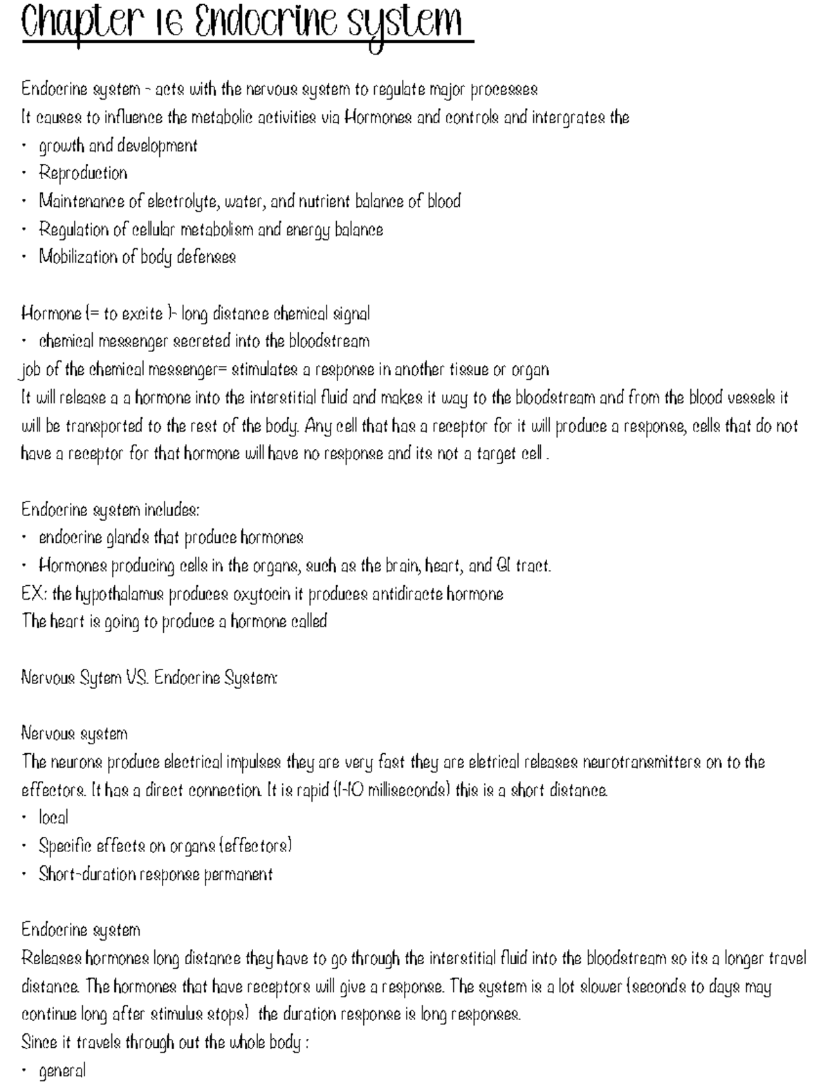 Endocrine System Overview: Hormones, Mechanisms, and Regulation (Chapter 16) - Studocu
