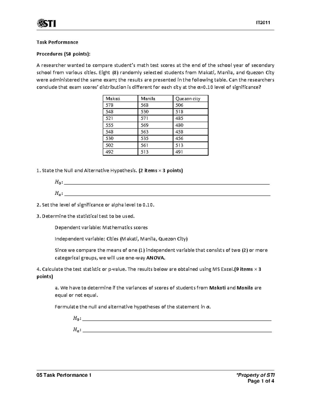 05 Task Performance 1 Jajhaha 05 Task Performance 1 Property Of Sti Task Performance