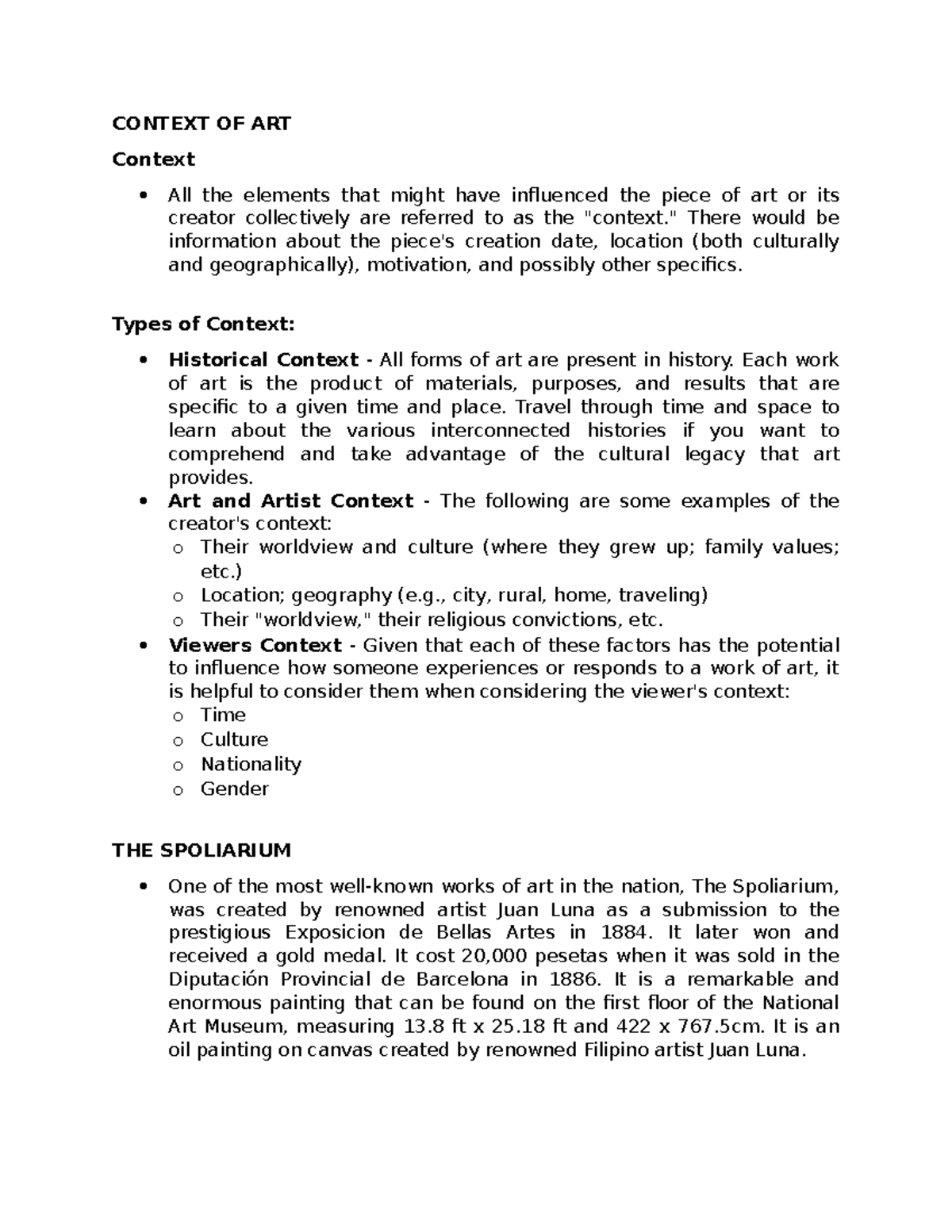 Context OF ART - CONTEXT OF ART Context All the elements that might ...