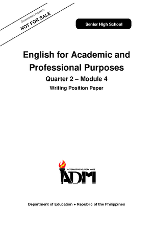 ENG10 ( Pivot) - ENGLISH GRADE 10 - 10 English Quarter 1 ...