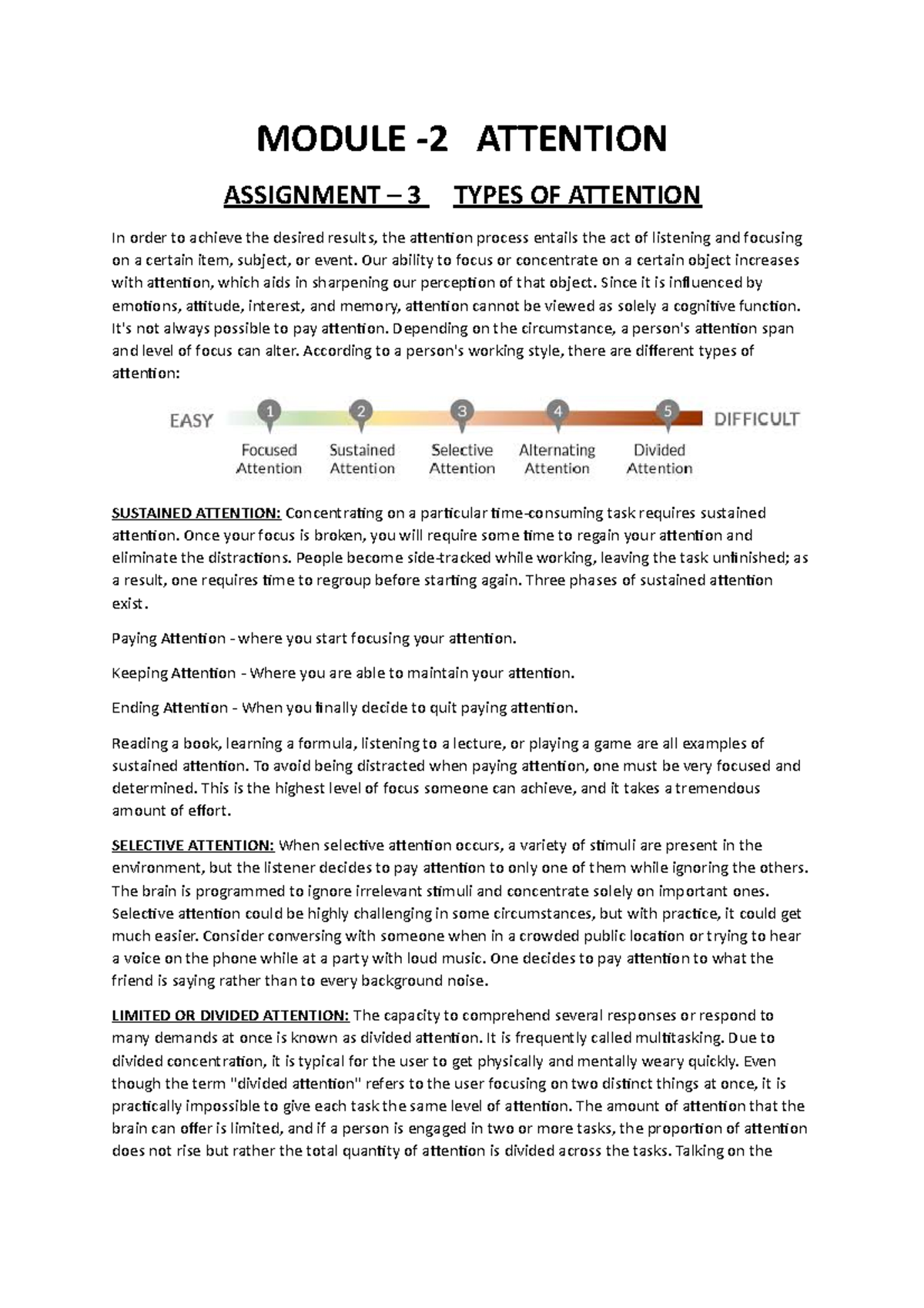 Module-2 Attention: Types & Theories of Attention in Cognitive ...