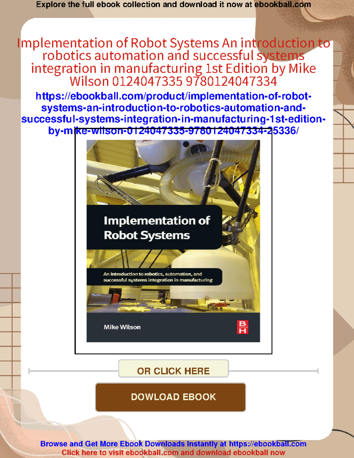 Implementation of robot systems: An introduction to robotics and ...