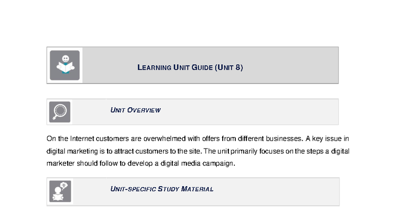 EBMA3725 Learning Unit 8: Digital Media Campaign Strategies - Studocu
