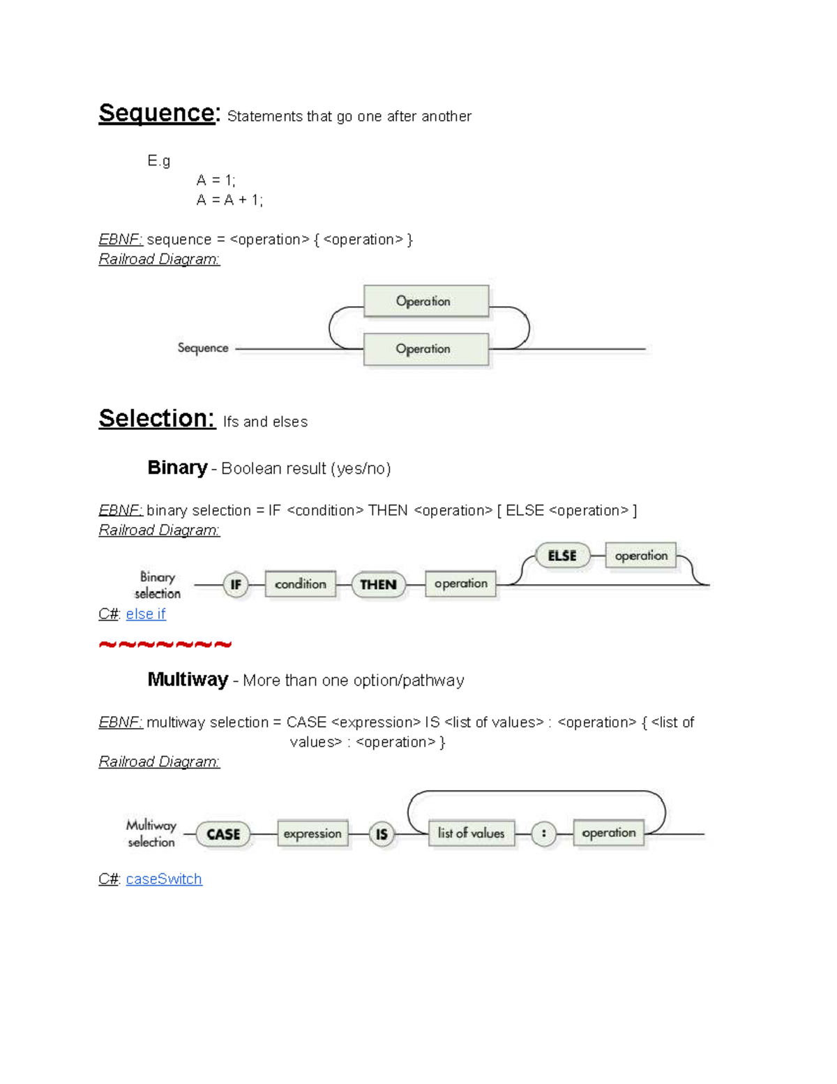 Chapter 5.2 Control Structures - Sequence: Statements that go one after ...