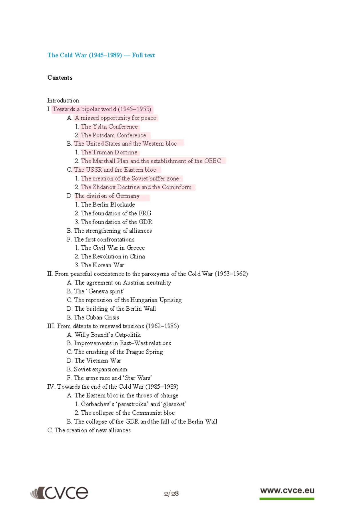 COLD-WAR: A Comprehensive Study of Post-WWII Tensions and Events - Studocu