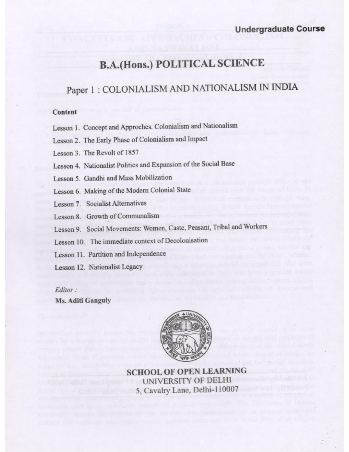 SM-1 to 12 - Colonialism Nationalism in English - Political Science ...