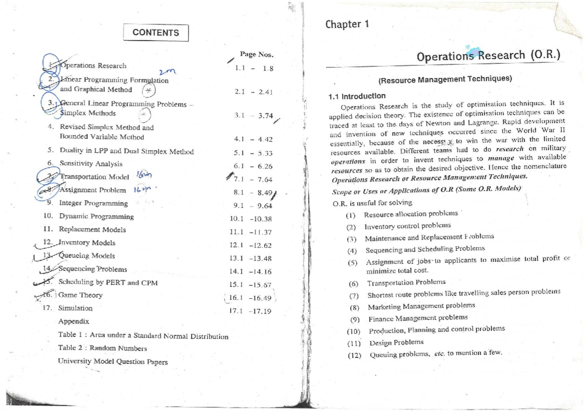 Operations Research (O.R.) Chapter 1: Linear Programming Techniques and ...