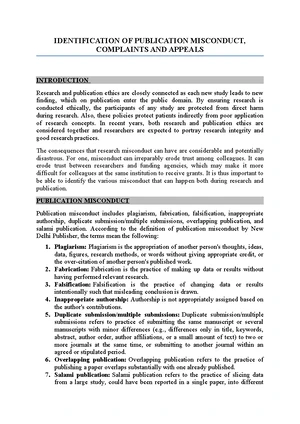 Understanding and Identifying Publication Misconduct in Research - Studocu