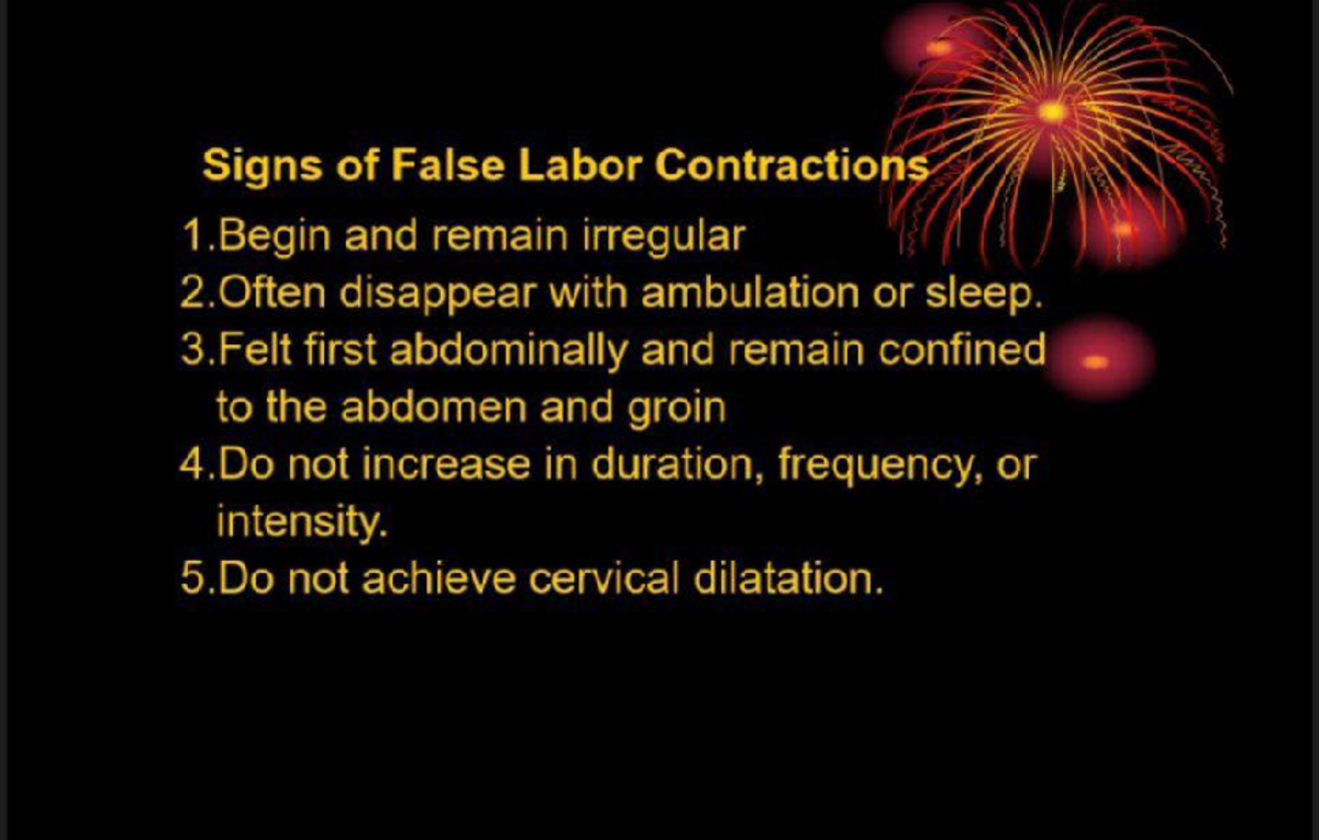 Maternal LEC: Signs of Labor Contractions and Fetal Passage - Studocu