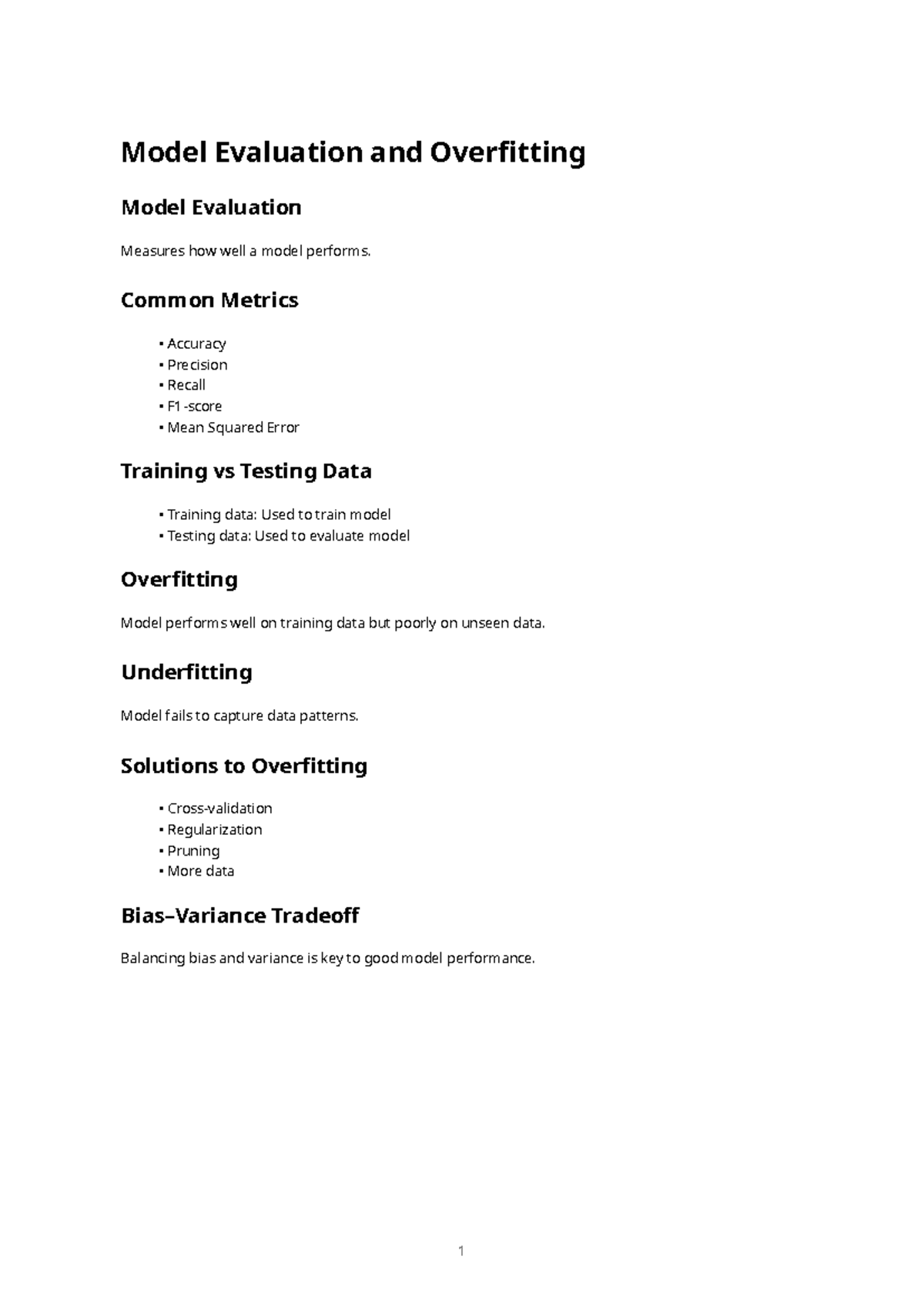 Ml Document 4 – Model Evaluation & Overfitting - Model Evaluation and ...