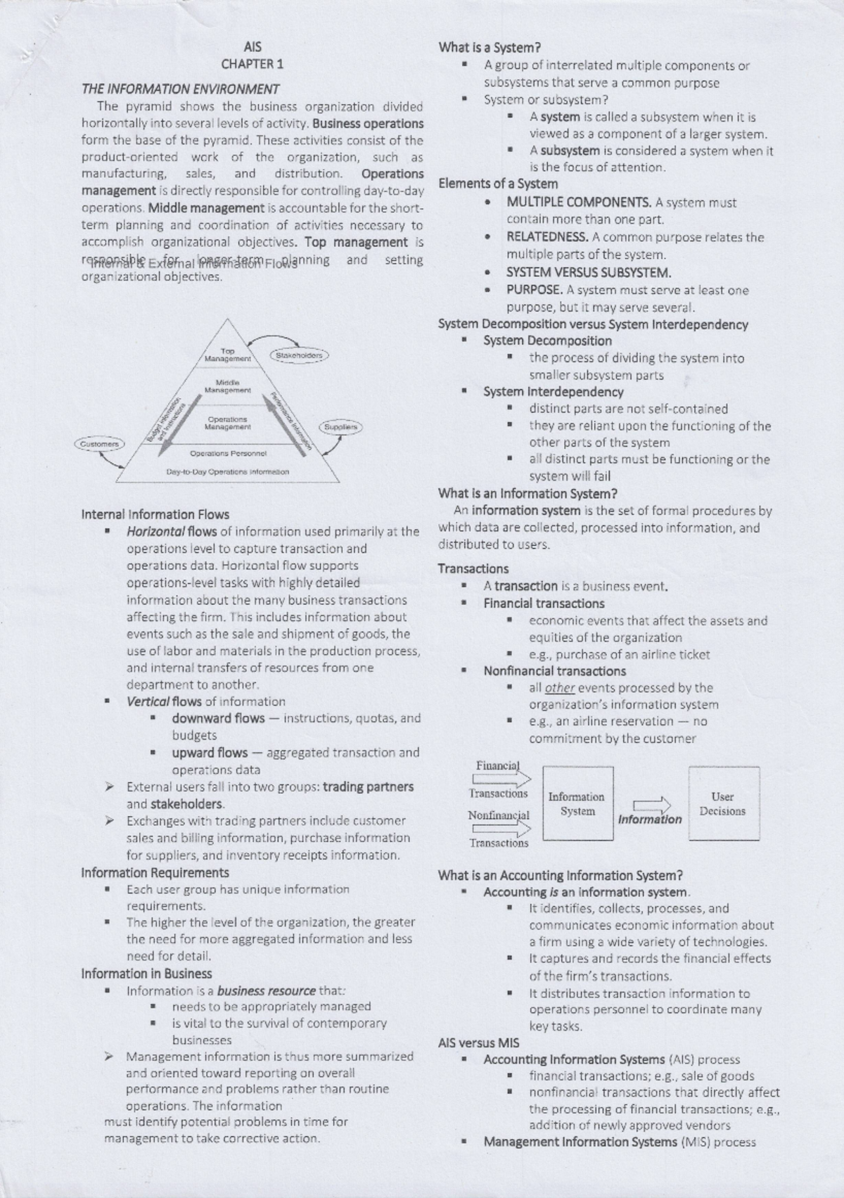 AIS Chapters-1-3 - AIS Chapter 1-3 - Accounting Information System ...
