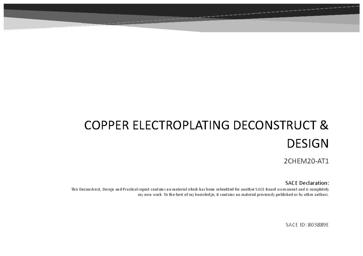 2CEM20-AT1-DnD: Factors Influencing Copper Electroplating Rates - Studocu