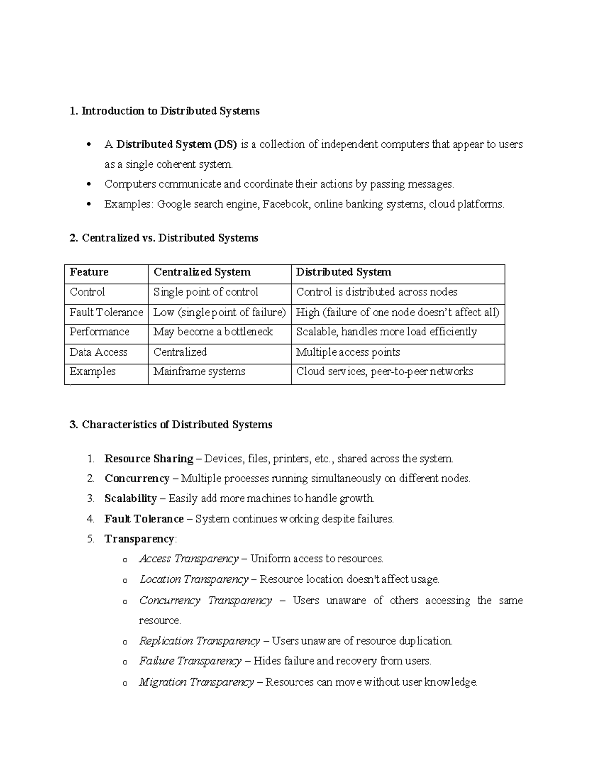 Lesson 1: Introduction to Distributed Systems (DS) - Studocu