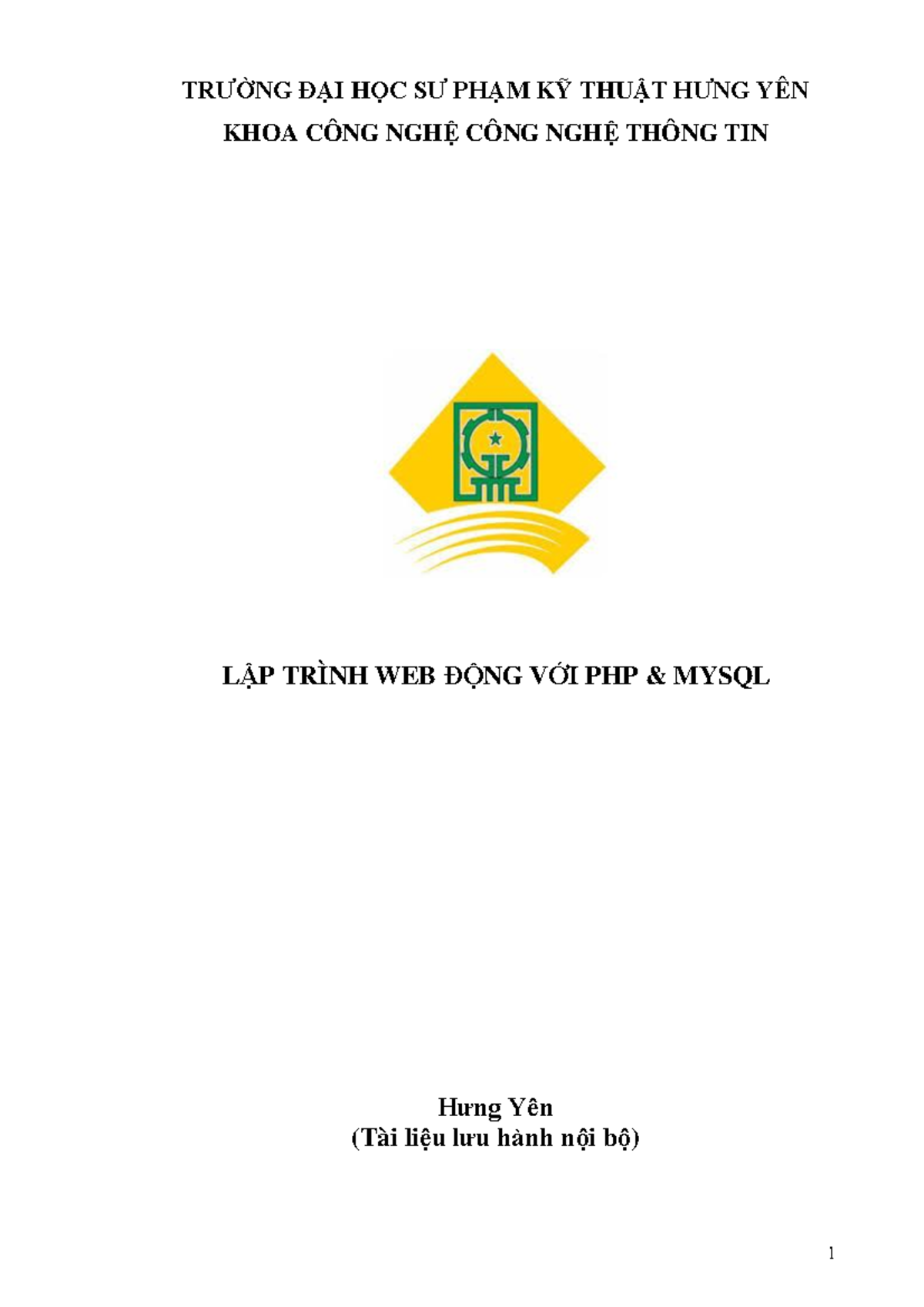 GIAO TRÌNH PHP & MYSQL - HƯỚNG DẪN LẬP TRÌNH WEB ĐỘNG - Studocu