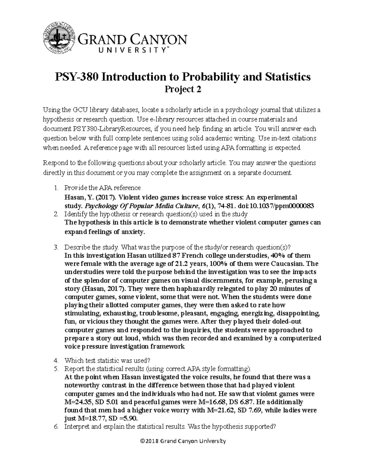 Project 3 - SPSS Analysis - PSY-380 Introduction to Probability and ...