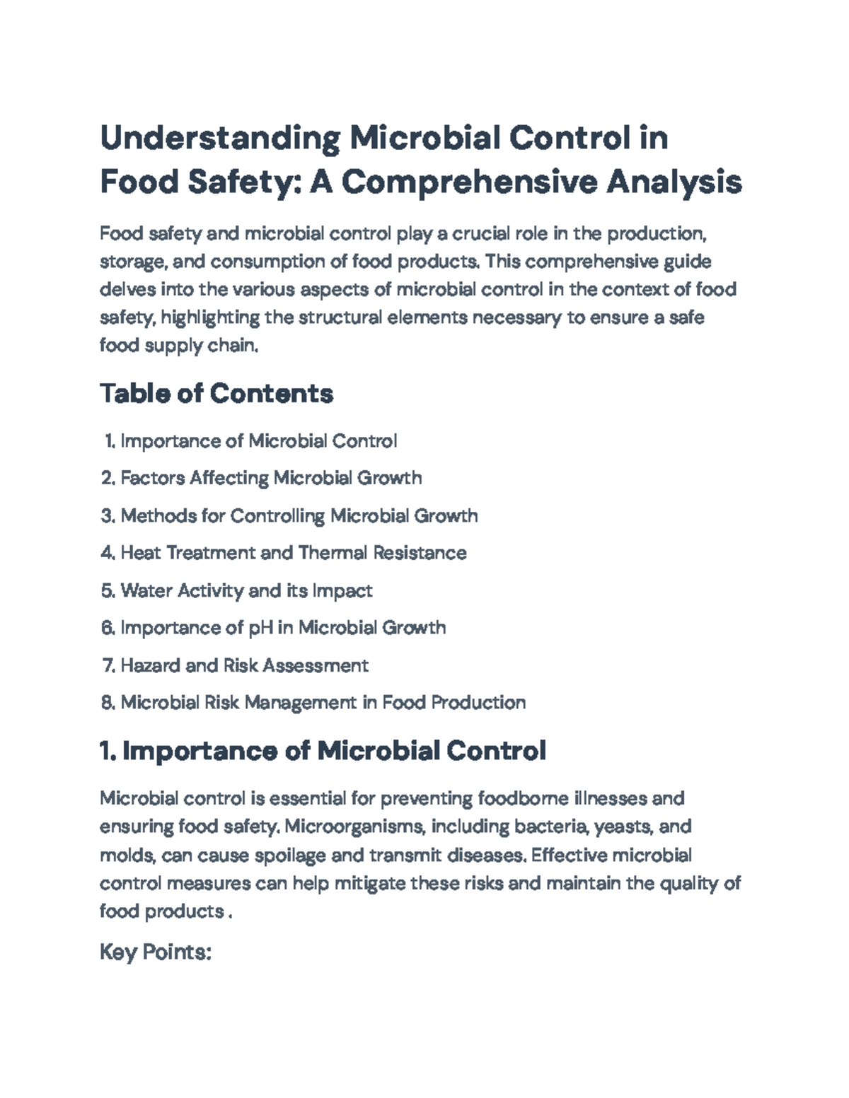 Microbial Control in Food Safety: An In-Depth Review for FS101 - Studocu