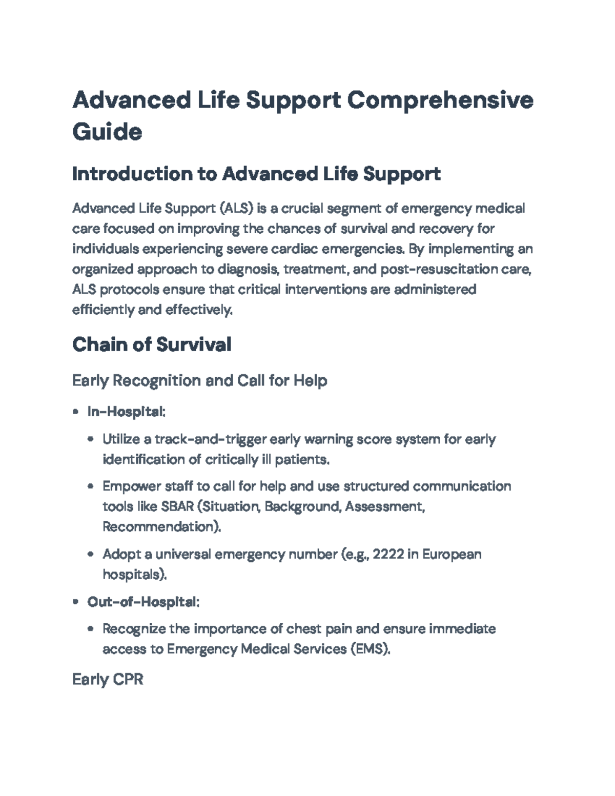 Advanced Life Support (ALS) Comprehensive Guide: Protocols & Practices ...