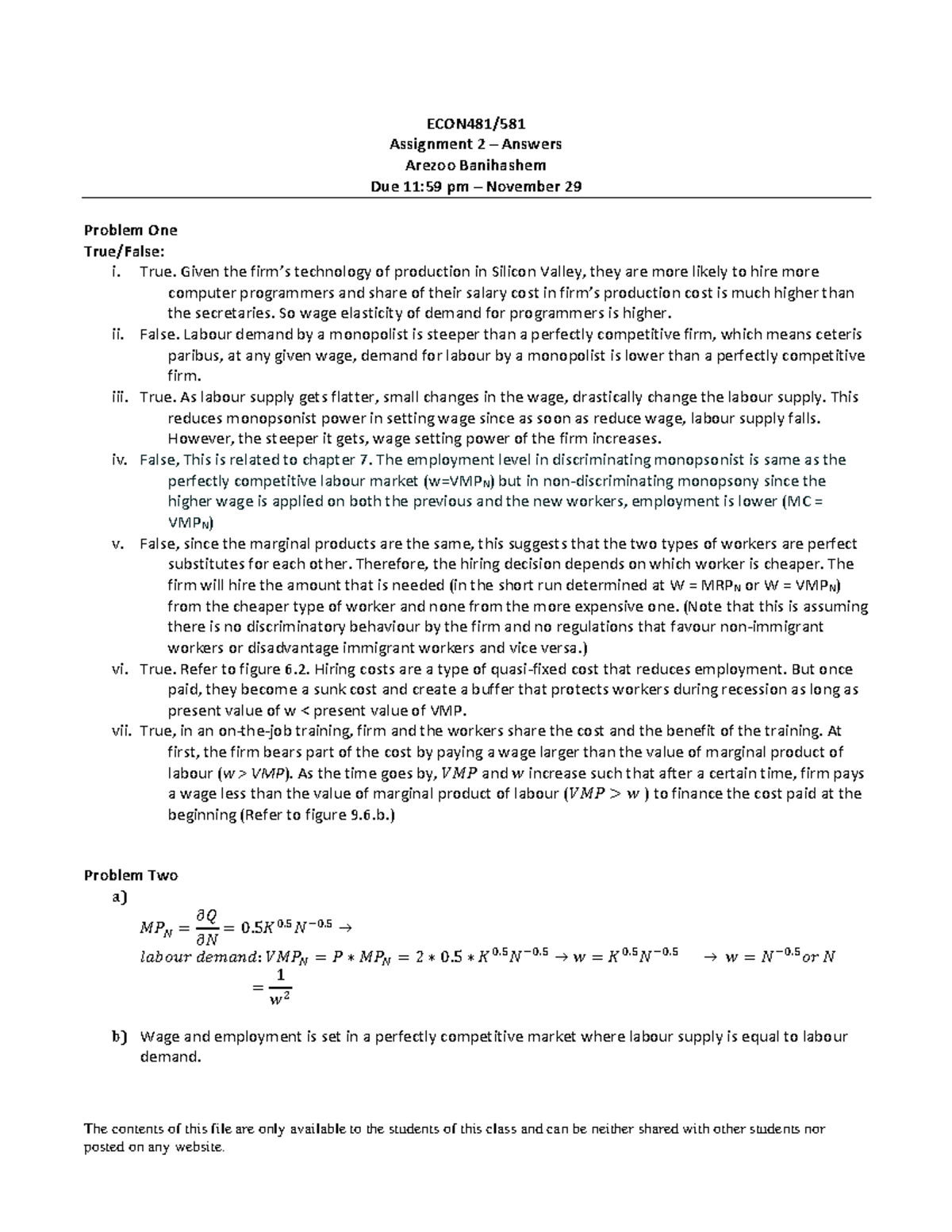 Assignment Two F2024 ans - The contents of this file are only available to the students of this ...