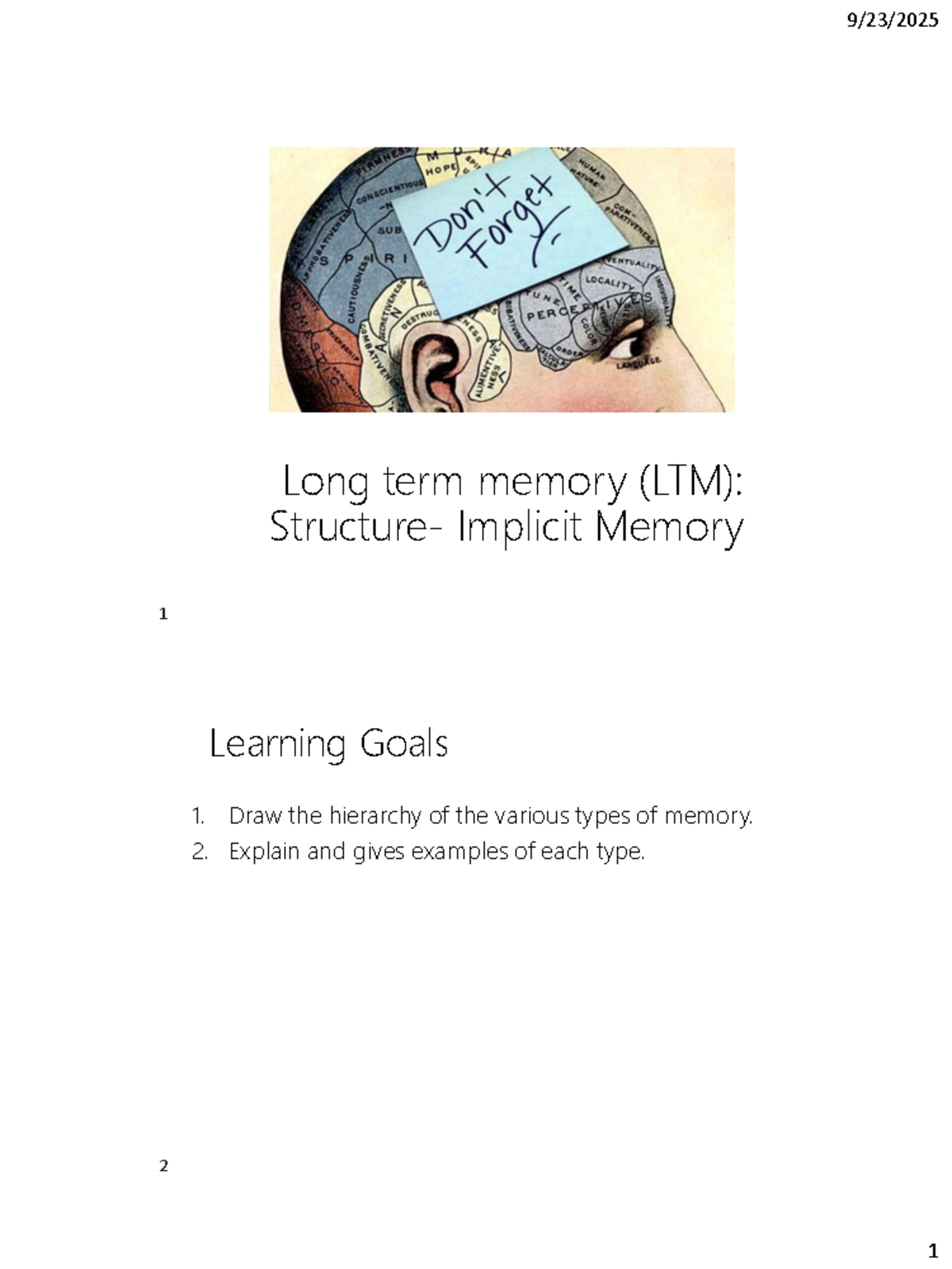 Neuropsychology of LTM: Structure & Implicit Memory Insights - Studocu