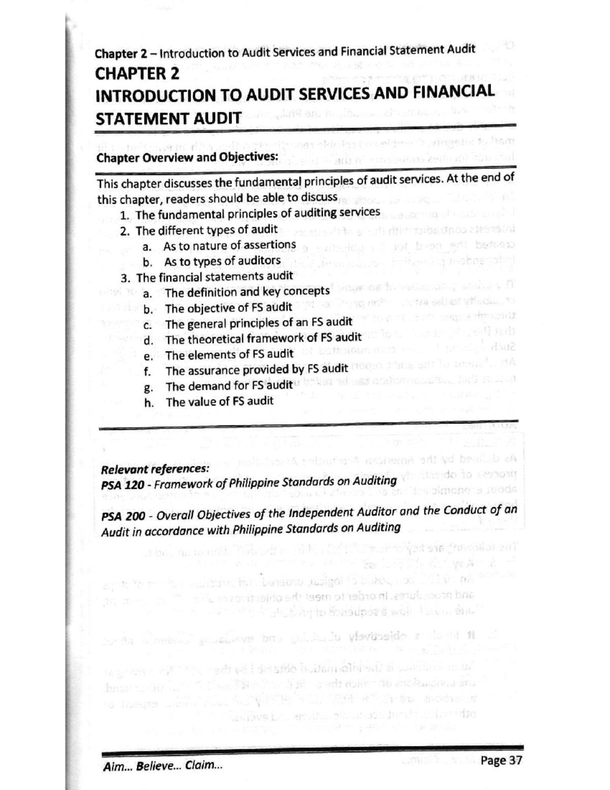 Chapter 2 - Lecture Notes on Audit Services & Financial Statement Audit ...