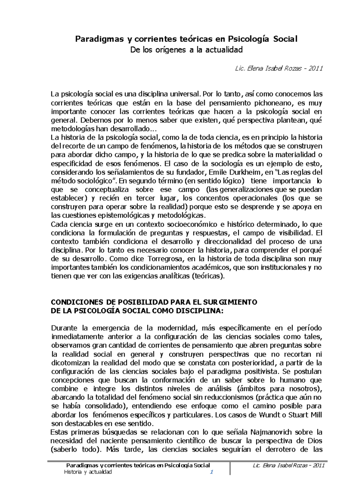 Paradigmas y Corrientes Teóricas en Psicología Social (PSI101) - Studocu