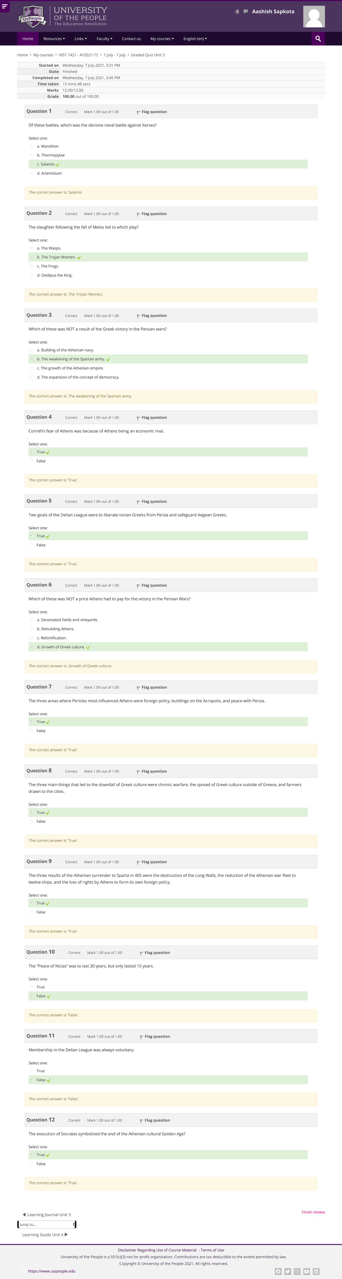 Graded Quiz Unit 3: Attempt review - Home Finish review Started on ...