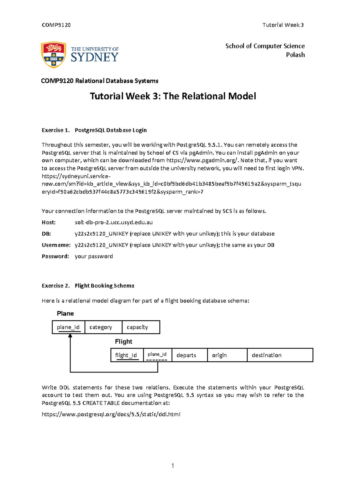 W3 Relational Model tutorial solution - COMP9120 Tutorial Week 3 1 ...