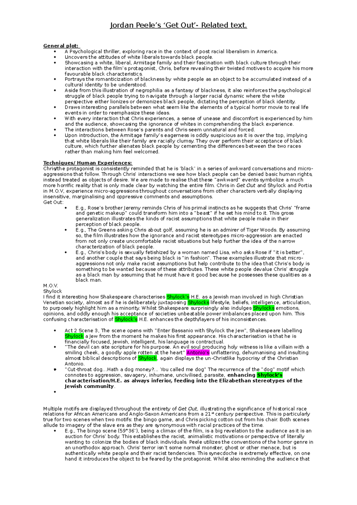 Jordan Peele's Get Out: Critical Analysis and Key Themes Notes - Studocu