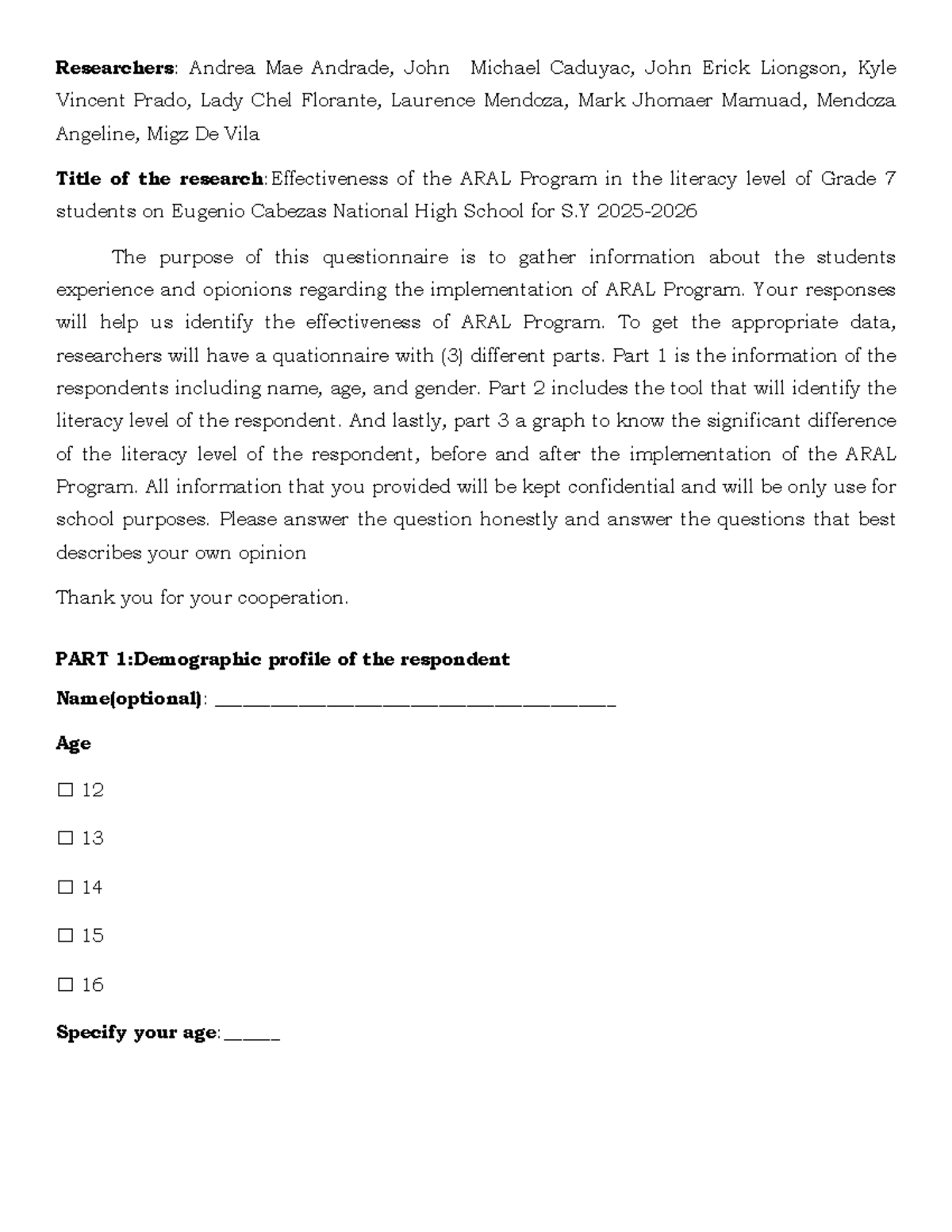 Effectiveness of ARAL Program on Grade 7 Literacy Levels - Studocu