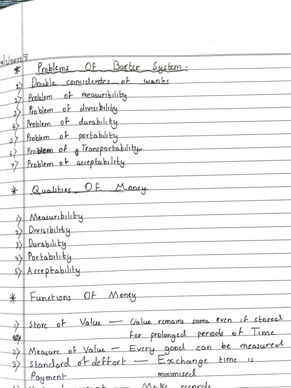 Problems of Barter System and Qualities of Money (ECO 101) - Studocu