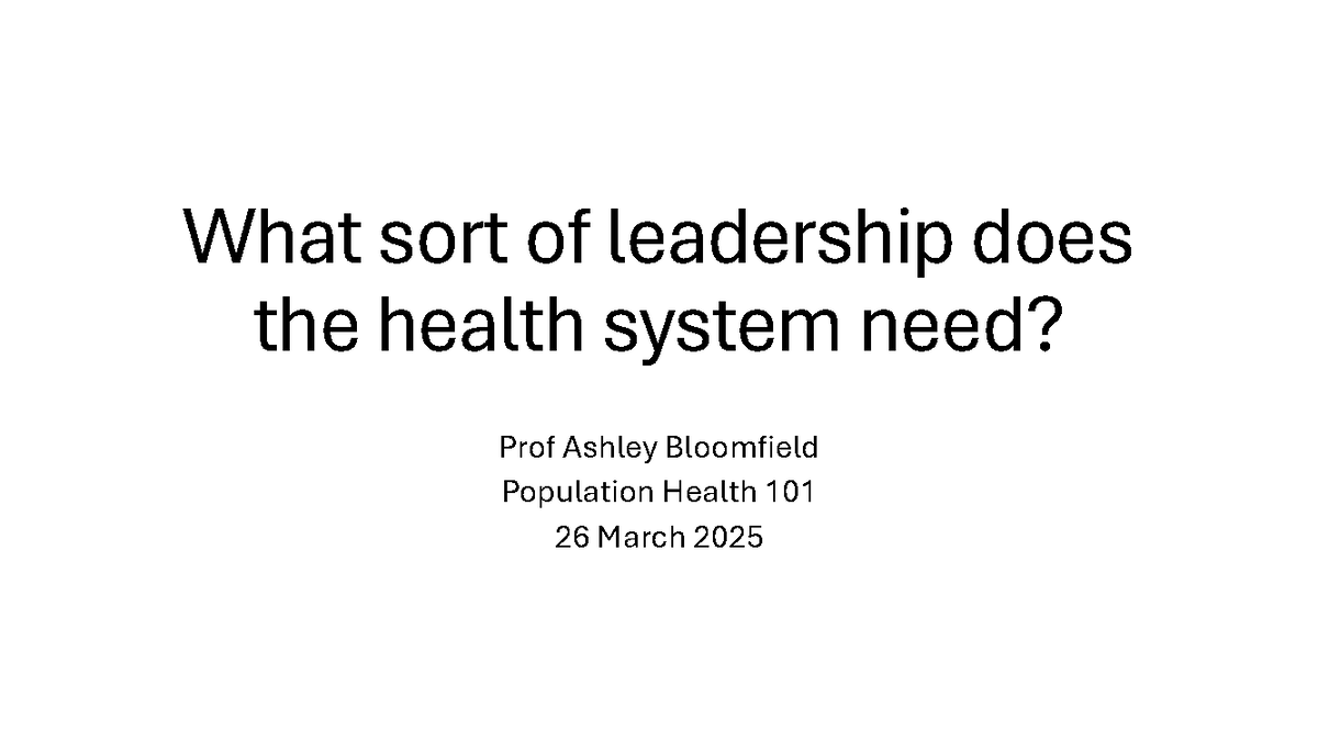 Health System Leadership Essentials: Key Insights by Prof Bloomfield ...