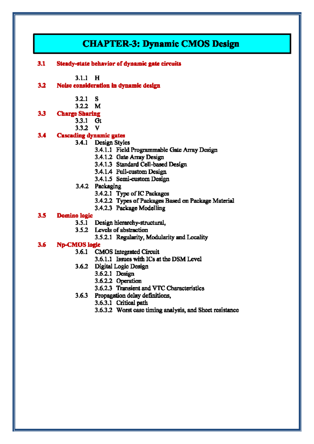 Unit-3 VLSI Design: Dynamic CMOS Logic and Circuit Behavior - Studocu