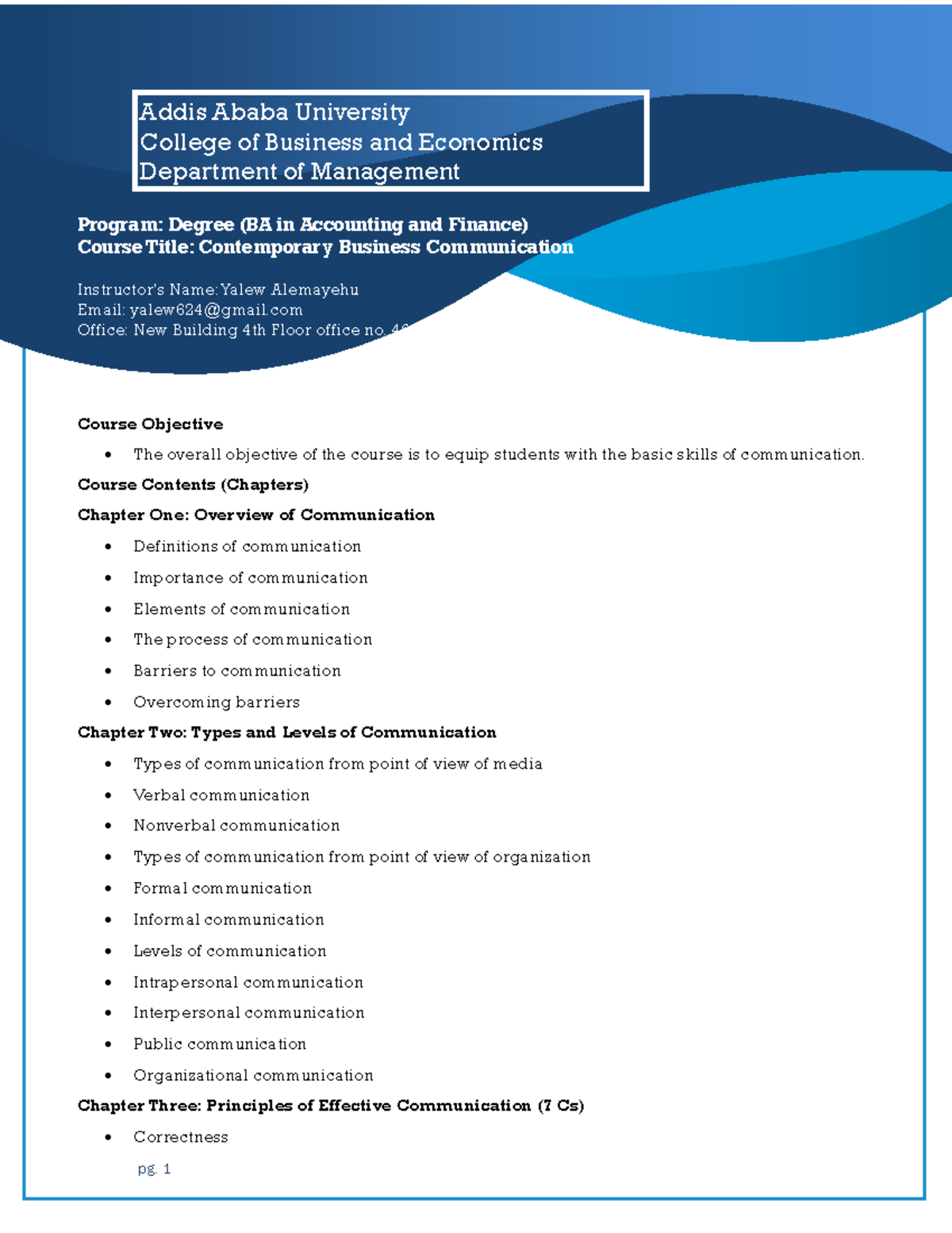 Contemporary Business Communication (BA in Accounting & Finance) - Studocu