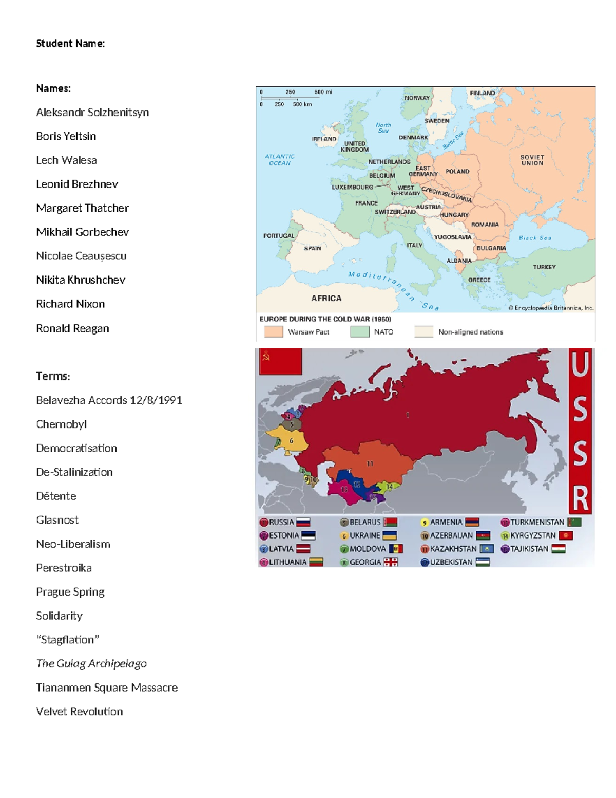 Soviet Union: Key Figures & Events Notes for History Course - Studocu