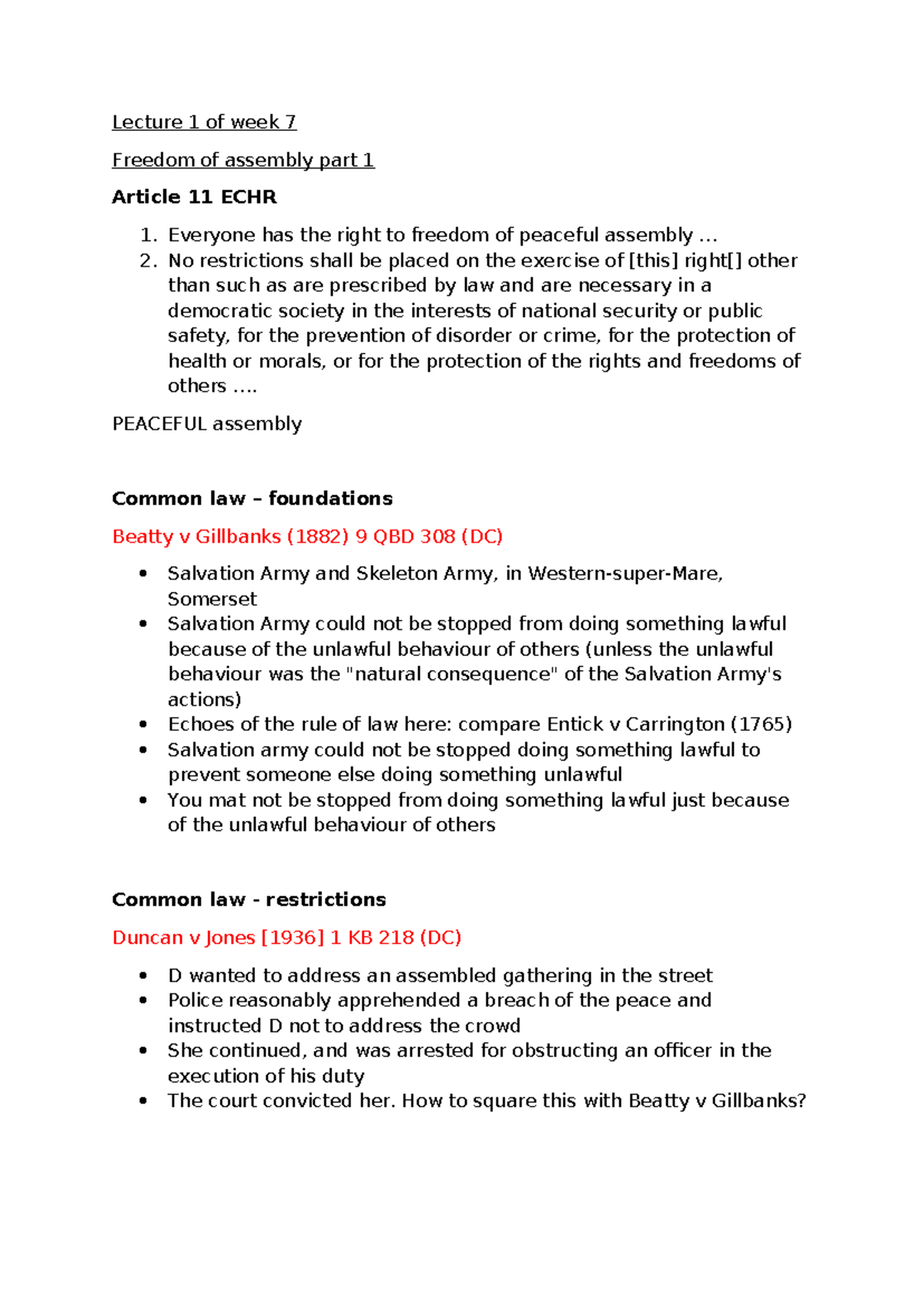 Final Exam Study Guide for Law 101: Freedom of Assembly Issues - Studocu