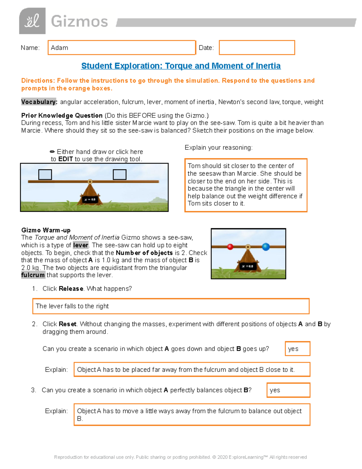 Understanding Torque & Moment of Inertia - SE Study Guide - Studocu