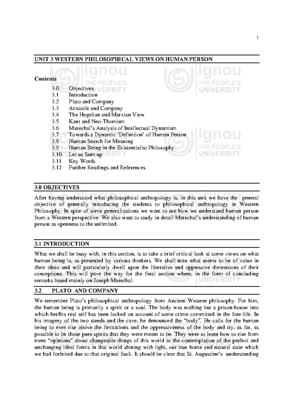 Unit 3: Philosophical Perspectives on Human Personhood for Semester ...