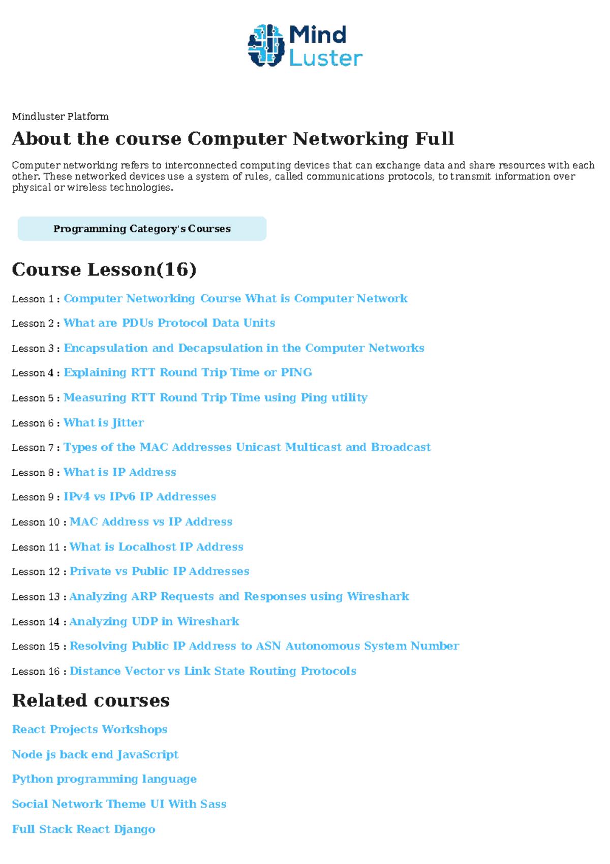 Computer Networking Full Course Content (CNET 101) - Studocu