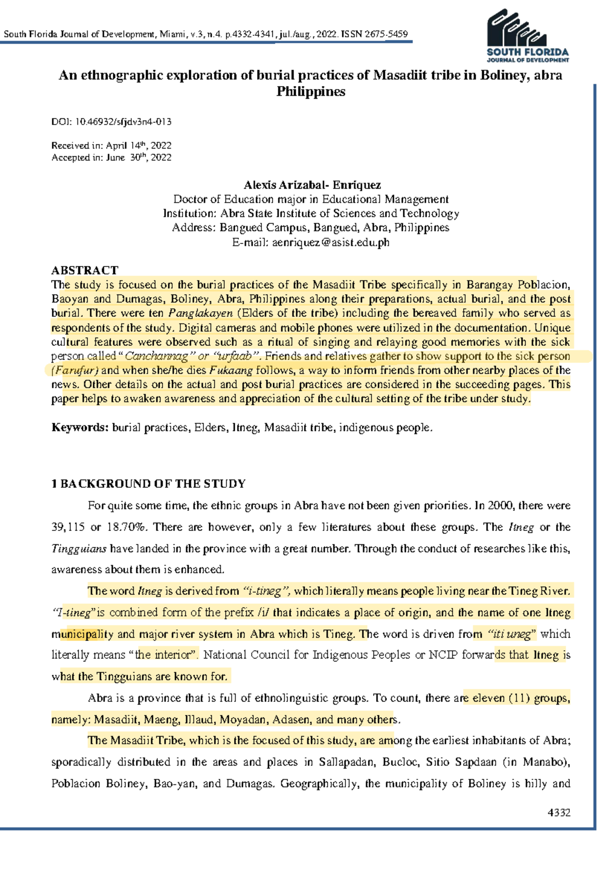 Ethnographic Study of Masadiit Tribe Burial Practices in Abra, Philippines - Studocu