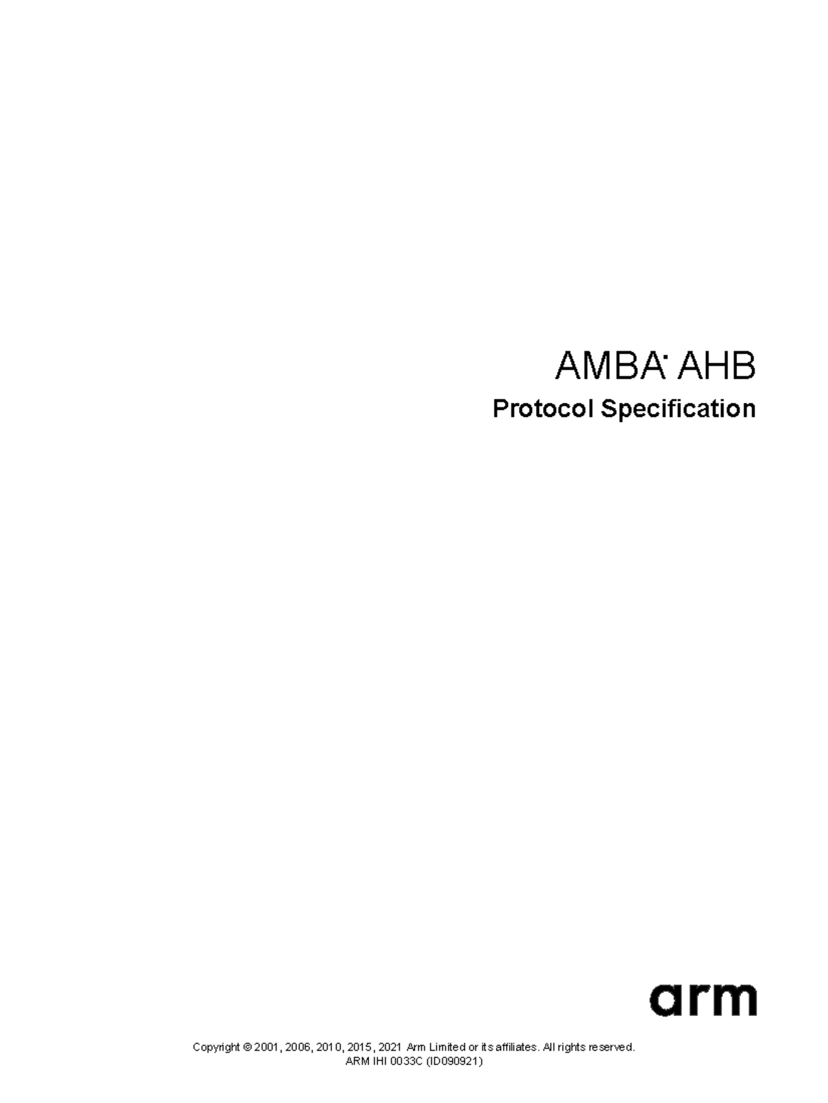 AMBA AHB Protocol Specification (ARM IHI 0033C) - Overview and Updates ...