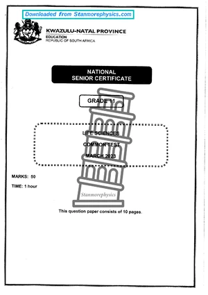 Life Sciences Grade 11 Term 2 2024 Revision Memo with Q&A - Studocu