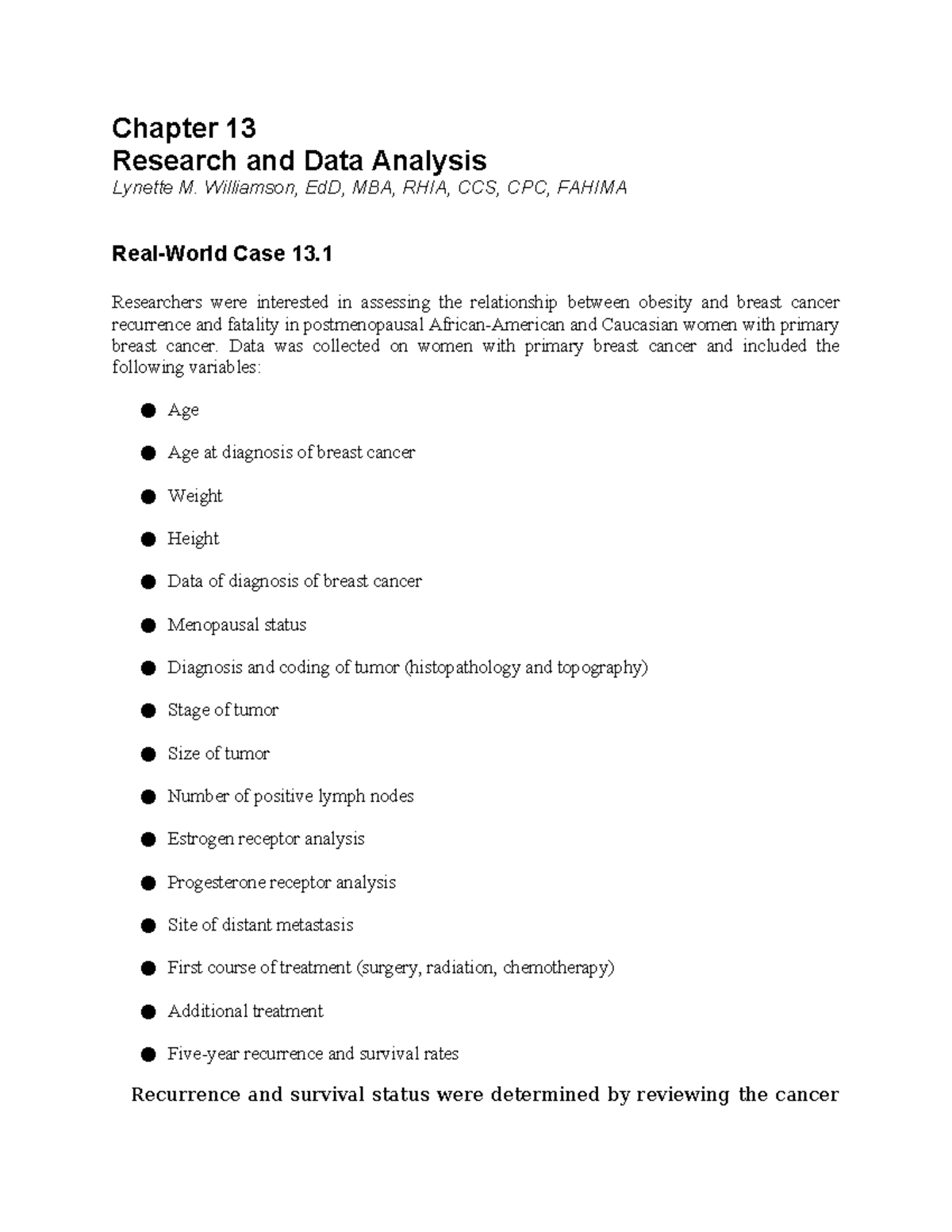 ALLH1200 Chapter 13 Case Study: Obesity and Breast Cancer Analysis ...