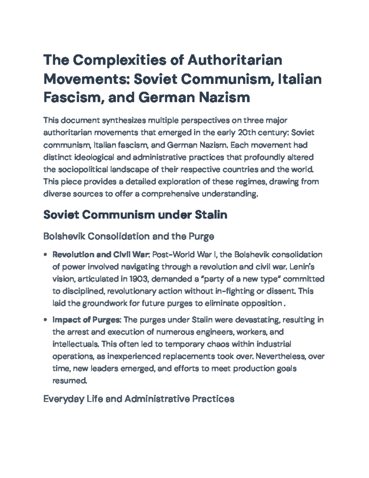 Soviet Communism, Italian Fascism & German Nazism: A Comparative ...