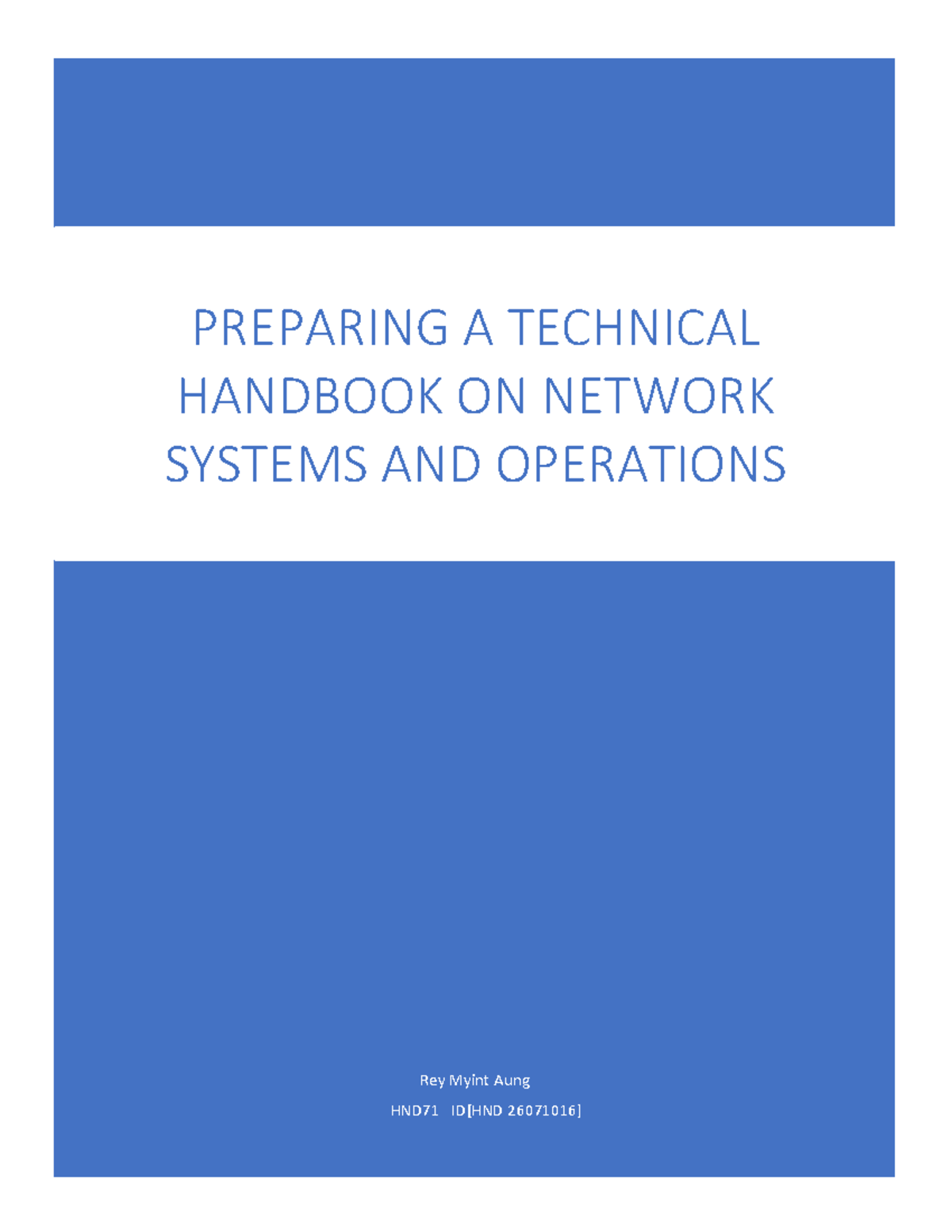 Technical Handbook on Network Systems and Operations (HND71) - Studocu