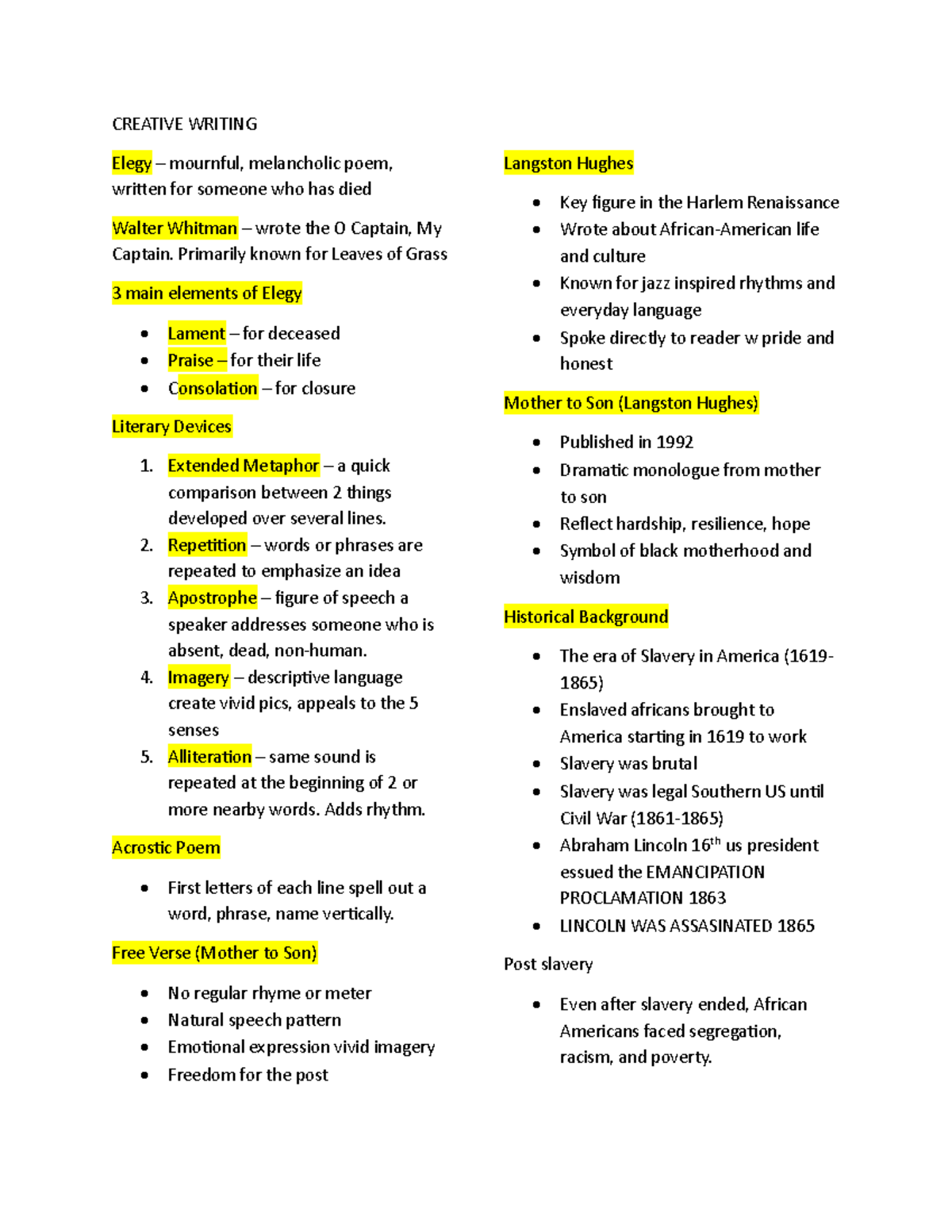 CREATIVE WRITING: Elegy, Poetic Devices, and Media Literacy Insights ...