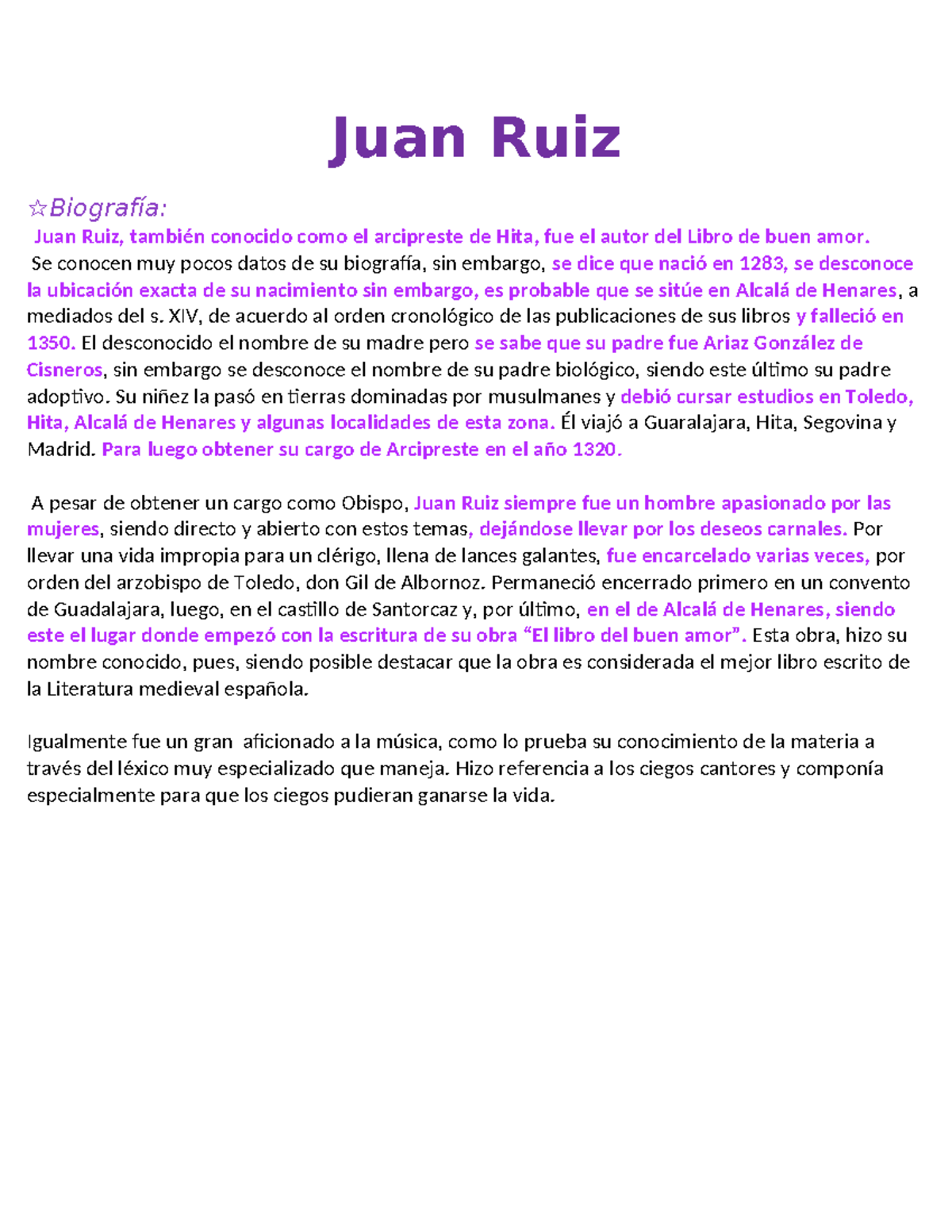 Biografía de Juan Ruiz: El Arcipreste de Hita y su Legado Literario ...