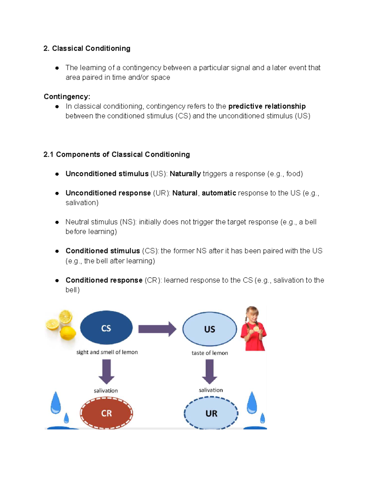 Psych 1F03 Classical Conditioning: Key Concepts and Applications - Studocu