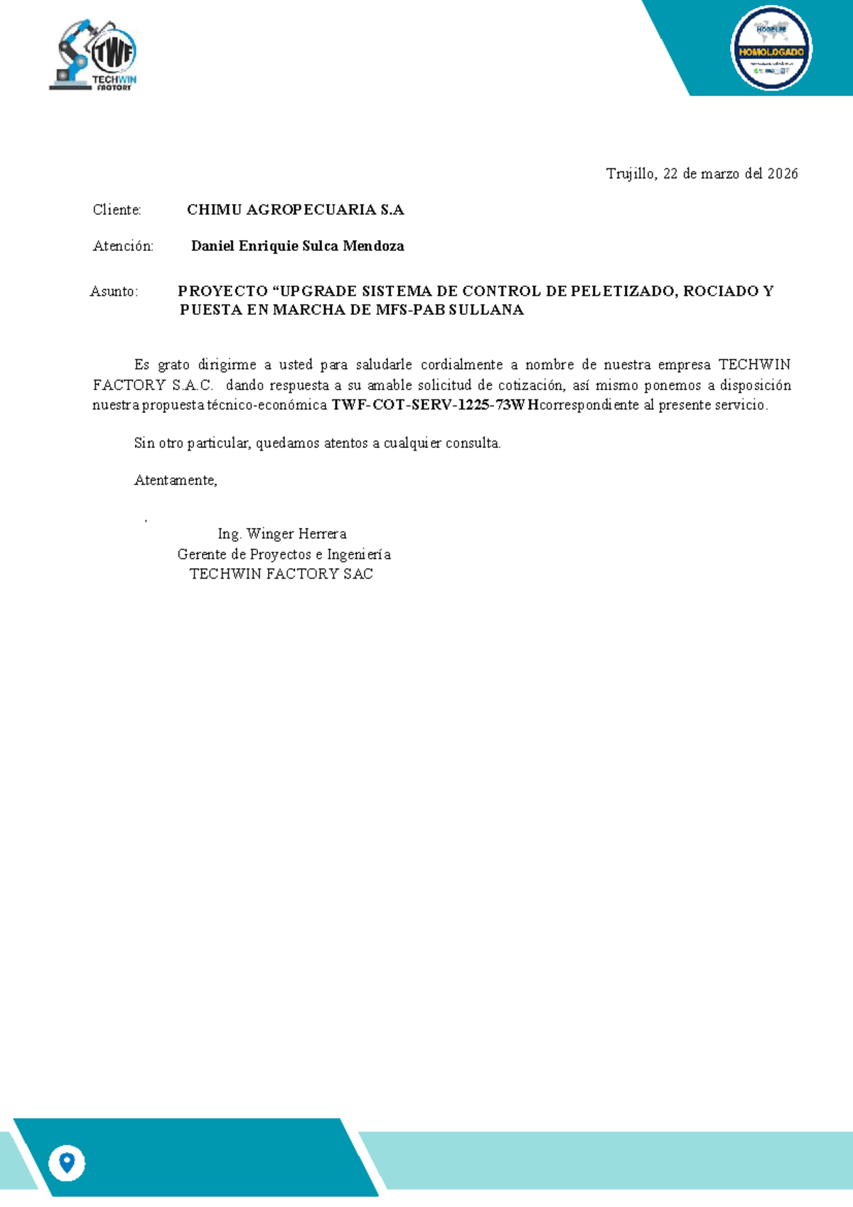 Propuesta Técnica Económica para Proyecto de Control SCADA - PTEC-TWF ...