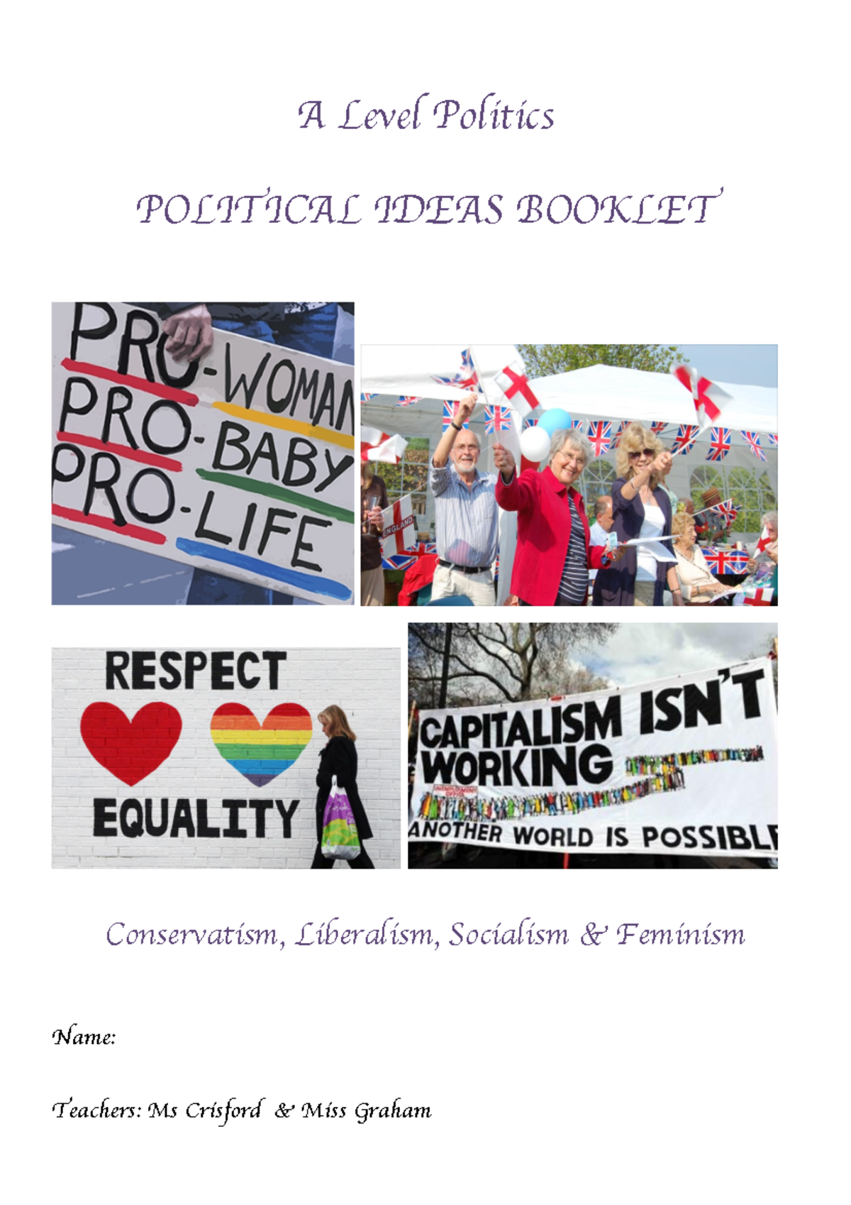 A Level Politics: Political Ideas Booklet on Conservatism & Liberalism ...