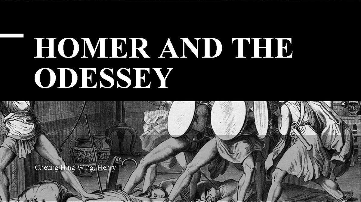 HOMER AND THE ODYSSEY: Analyzing Epic Poetry (Course Code: 2223s1 ...